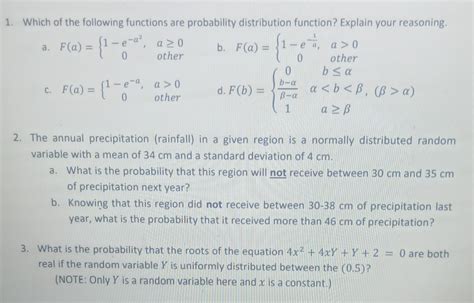 Solved Which Of The Following Functions Are Probability Chegg