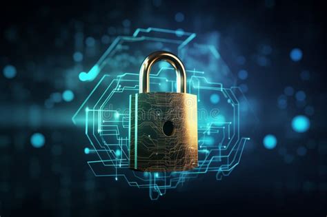 Cyber Security Concept With Circuit Board And Padlock 3d Rendering
