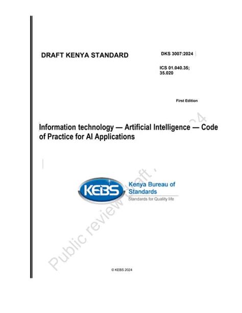 Kenyas Draft Artificial Intelligence Code Of Practice For Ai