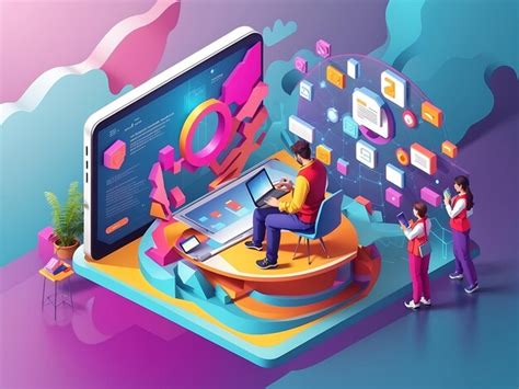 Premium Ai Image Web Development Concept In 3d Isometric Design
