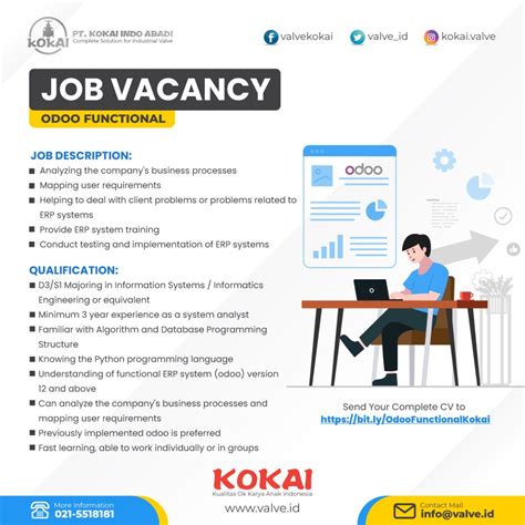 lowongan kerja odoo developer and odoo functional pt kokai indo abadi