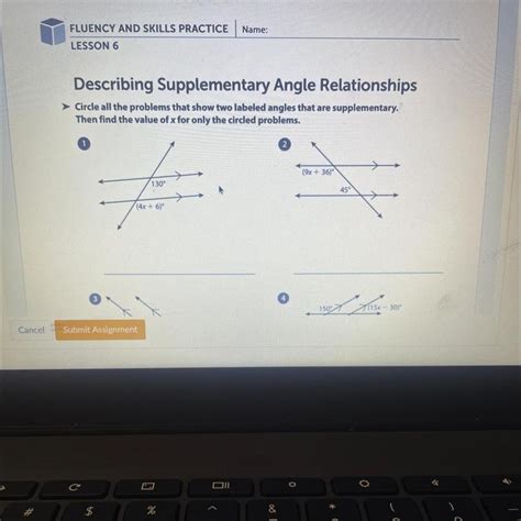 Free Describing Supplementary Angle Relationships Circle All The