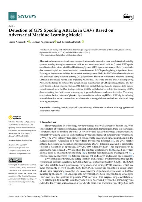 Pdf Detection Of Gps Spoofing Attacks In Uavs Based On Adversarial