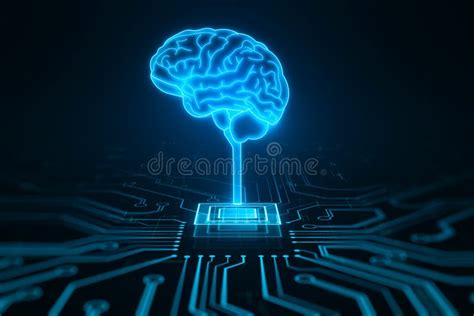 futuristic design of artificial intelligence brain with circuit board