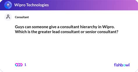Guys Can Someone Give A Consultant Hierarchy In Wi Fishbowl