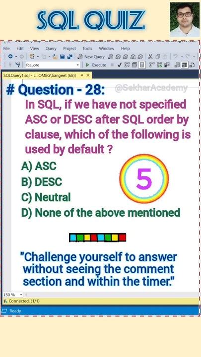 Sql Quiz 28 Sql Mysql Coding Quiz Interview Mcq Shorts Viralvideo Reels