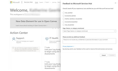 microsoft services hub 피드백 microsoft learn