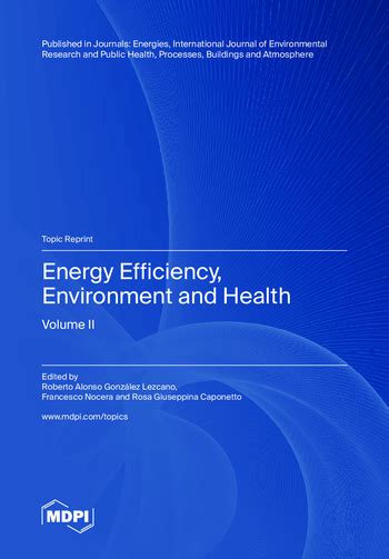 Energy Efficiency Environment And Health Mdpi Books
