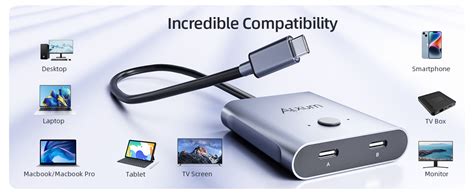 Amazon Com Alxum USB C Switch Bi Directional Video KVM Switcher Selector 2 In 1 Out 1 In 2