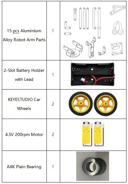KS0520 KEYESTUDIO 4DOF Mechanical Robot Arm Car Learning Kit Keyestudio Wiki