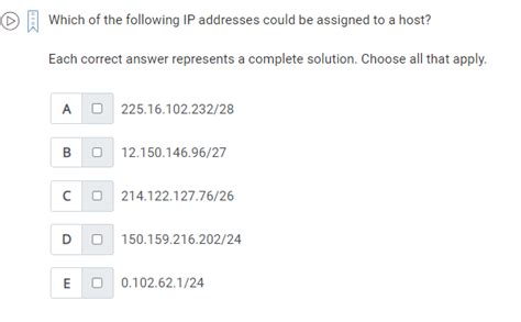 Solved Which of the following IP addresses could be assigned | Chegg.com