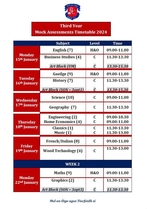 january assessments 2024 ratoath college