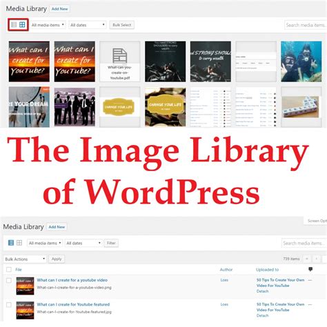 the image library of wordpress