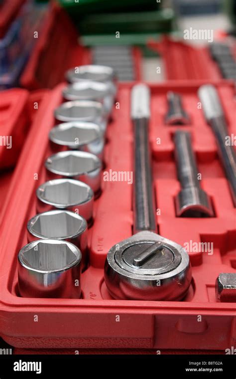 Socket Tool Set In Case Stock Photo Alamy