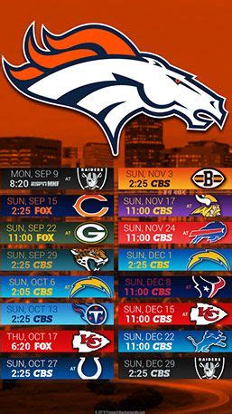 Denver Broncos 2019 Mobile City Nfl Schedule Wallpaper Denver Broncos Logo Denver Broncos