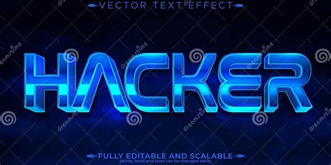 Hacker Text Effect Editable Virus And Attack Text Style Stock Vector Illustration Of Hack