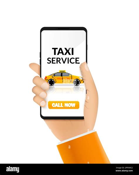Taxi Service App Design Mobile Phone Order Taxi App Illustration