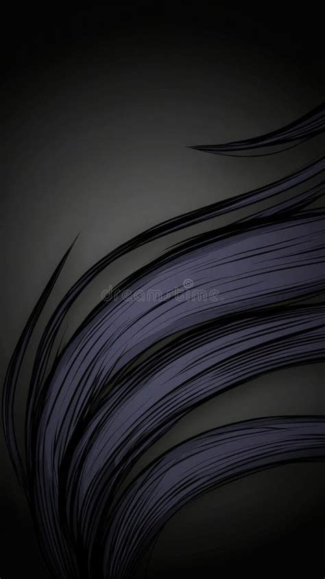 Abstract Dark Futuristic Wave Pattern With Textured Streaks On Black Gradient Background Stock