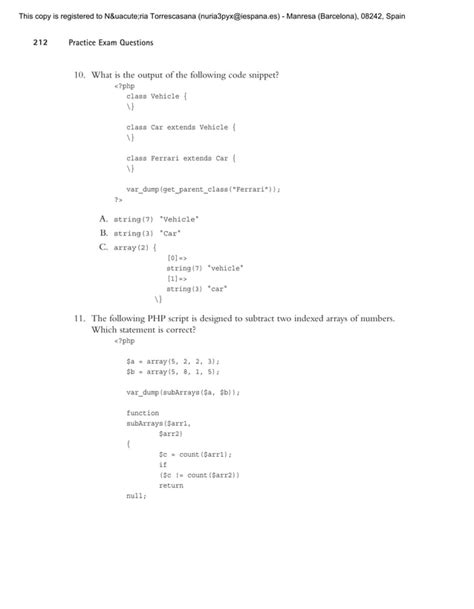 Practice Exam Php Pdf