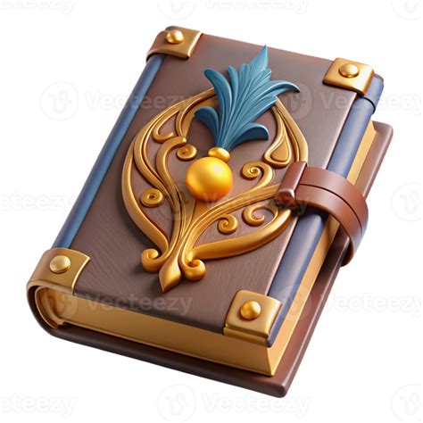 Radiant Distinguished Hyper Specific Isolated Cutout Of An Art Nouveau Book Cover Leather