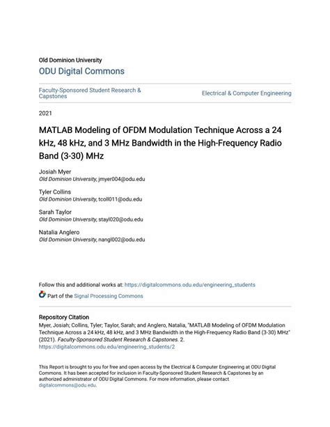 Pdf Matlab Modeling Of Ofdm Modulation Technique Across A … Dokumen