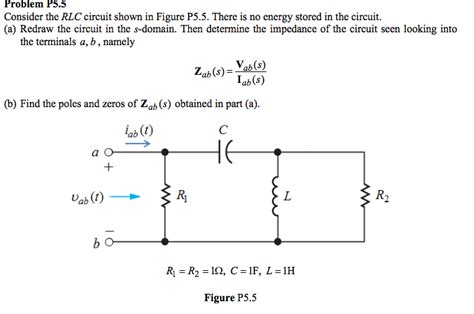 Solved Consider The Rlc Circuit Shown In Figure P5 5 There