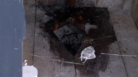 Dirty Wooden Public Toilet With A Hole In The Floor Wet Floor K Stock Video Video Of