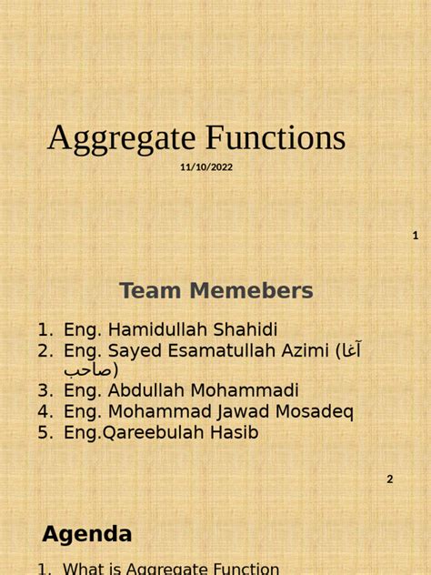 Aggregate Function Pdf