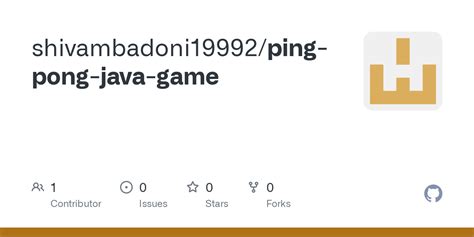 Github Shivambadoni19992ping Pong Java Game