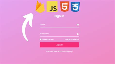 Sign In Page Using Javascript Firebase Html And Css Youtube