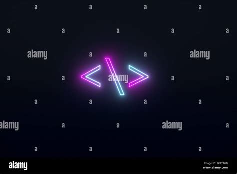 Neon Programming Code Icon D Render Stock Photo Alamy