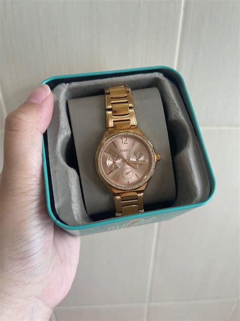 Jam Tangan Fossil Cewe Rose Gold Fesyen Wanita Jam Tangan Di Carousell