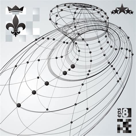 Premium Vector Abstract Asymmetric Vector Monochrome Background With Royal Elements Stars And