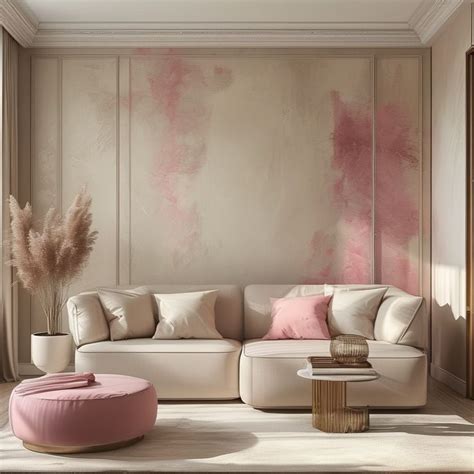 Бежевый и розовый цвета в дизайне интерьера это нежное и женственное сочетание которое