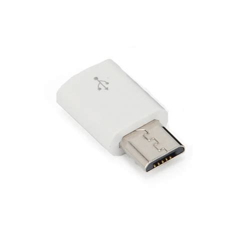 White USB Type C Female To Micro USB Male Adapter