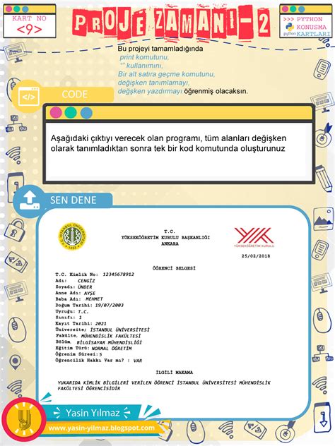 Python Kodlama Kartlar Programlama Blogu