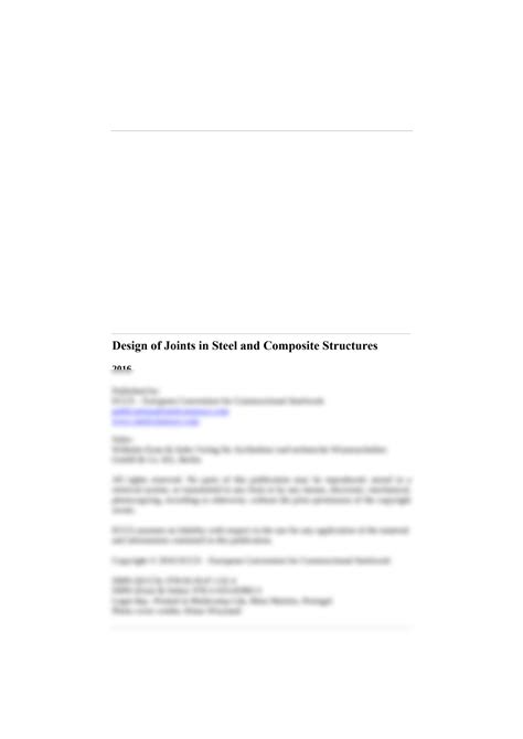 Solution Design Of Joints In Steel And Composite Structures Eurocode 3 Design Of Steel