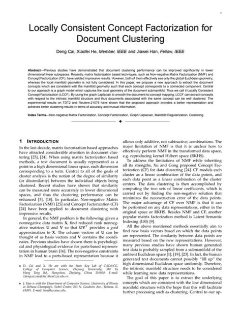 Locally Consistent Concept Factorization For Pdf Physics Science