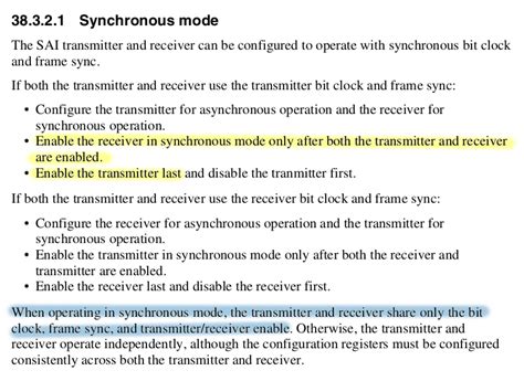 Solved Rt105x Sai In Sync Mode Nxp Community