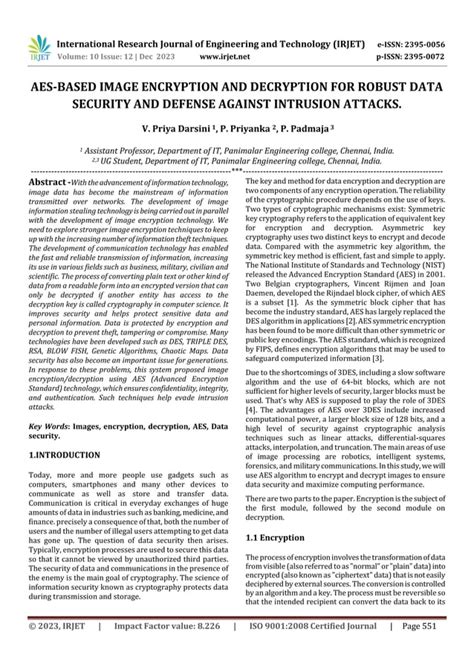 Aes Based Image Encryption And Decryption For Robust Data Security And