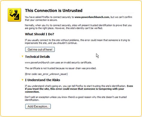 Firefox Iphone Ssl Website Certificate Warning Stack Overflow