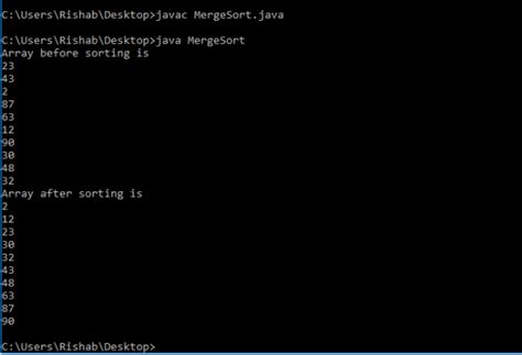 Java Program To Merge Sort Kashipara