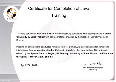 Karshil Sheth Participant Certificate Iit Bjava Ppt