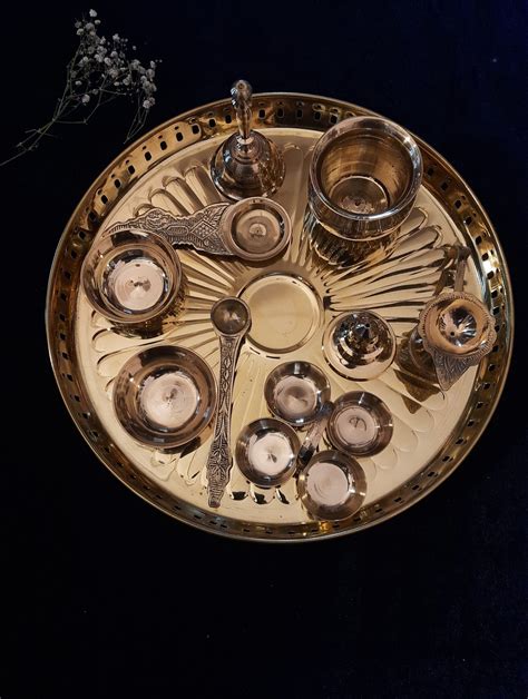 Brass Pooja Thali Set Swarna Yug