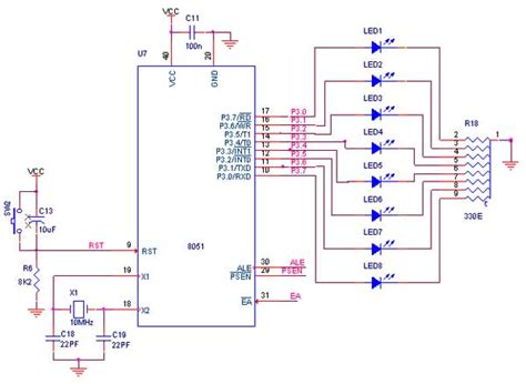 Led Interfacing With 8051 Ps2 Lab Kit Circuit Next Electronics