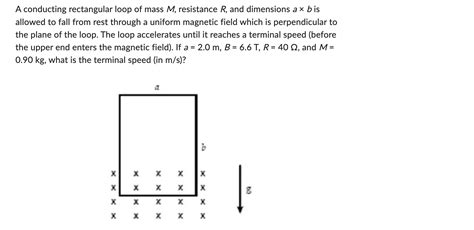 solved a conducting rectangular loop of mass m resistance