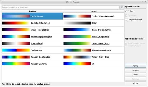 introducing the new paraview colormap preset dialog