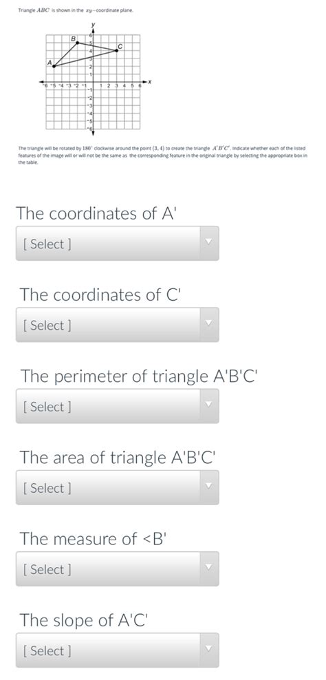Solved Triangle Abc Is Shown In The Xy Coordinate Plane The Triangle