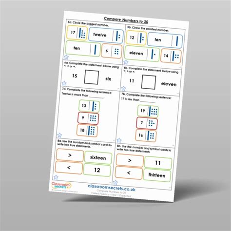 Year 1 Compare Numbers To 20 Varied Fluency Resource Classroom Secrets