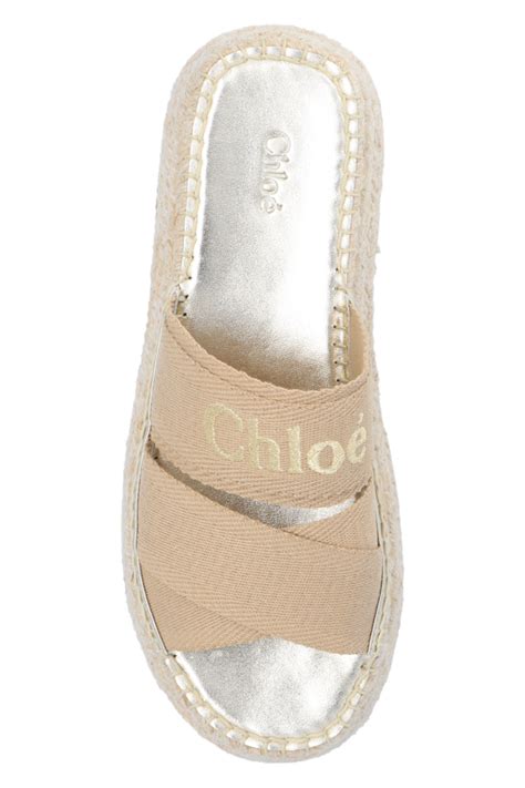 Beige ‘mila Platform Slides Chloé Vitkac Gb